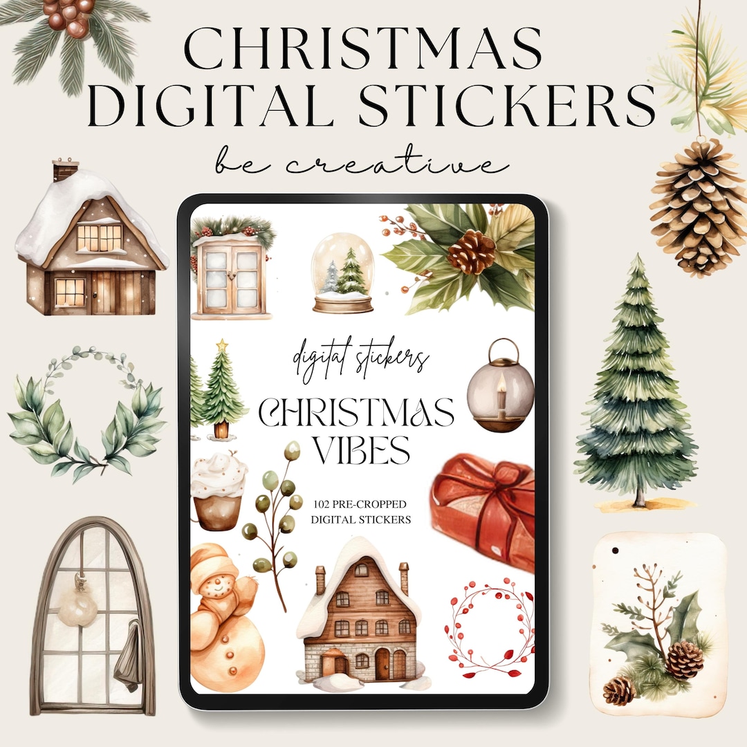 Christmas Digital Planner Stickers | Digital Sticker Book | Goodnotes ...