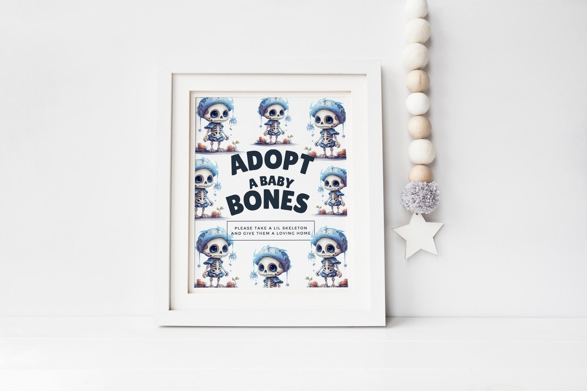Adopt A Skeleton Sign, Halloween Printable, Halloween Favor, Spooky ...
