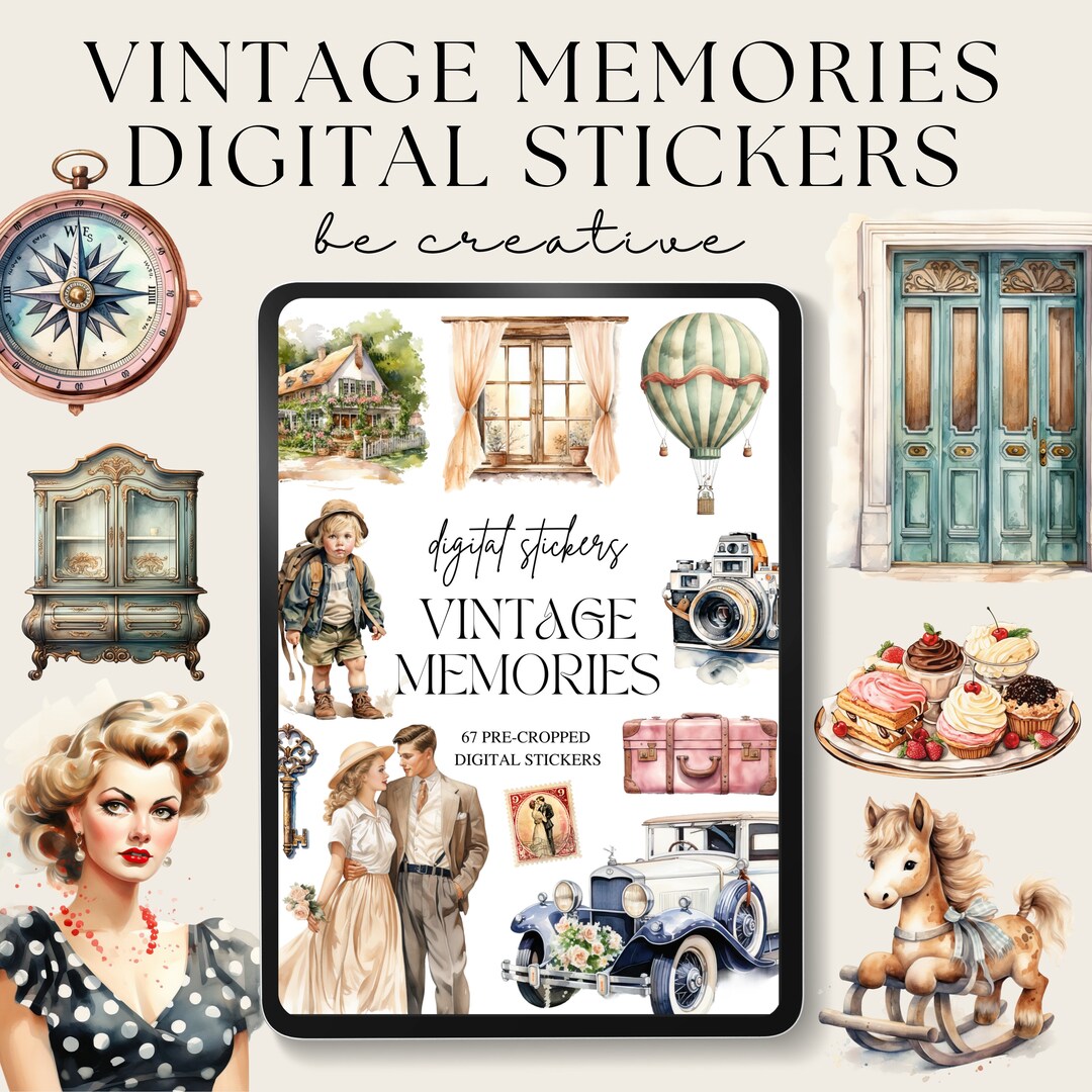 Vintage Memories Digital Stickers, Goodnotes Retro, Nostalgia Stickers ...