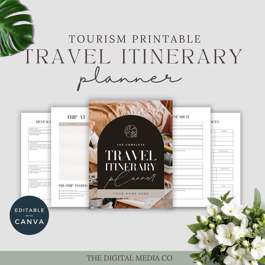 Travel Itinerary Planner Printable | 14-page Trip Planner PDF ...