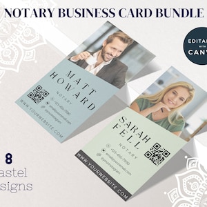 Notary Textable Digital Business Card Bundle, Notary Marketing, Canva ...