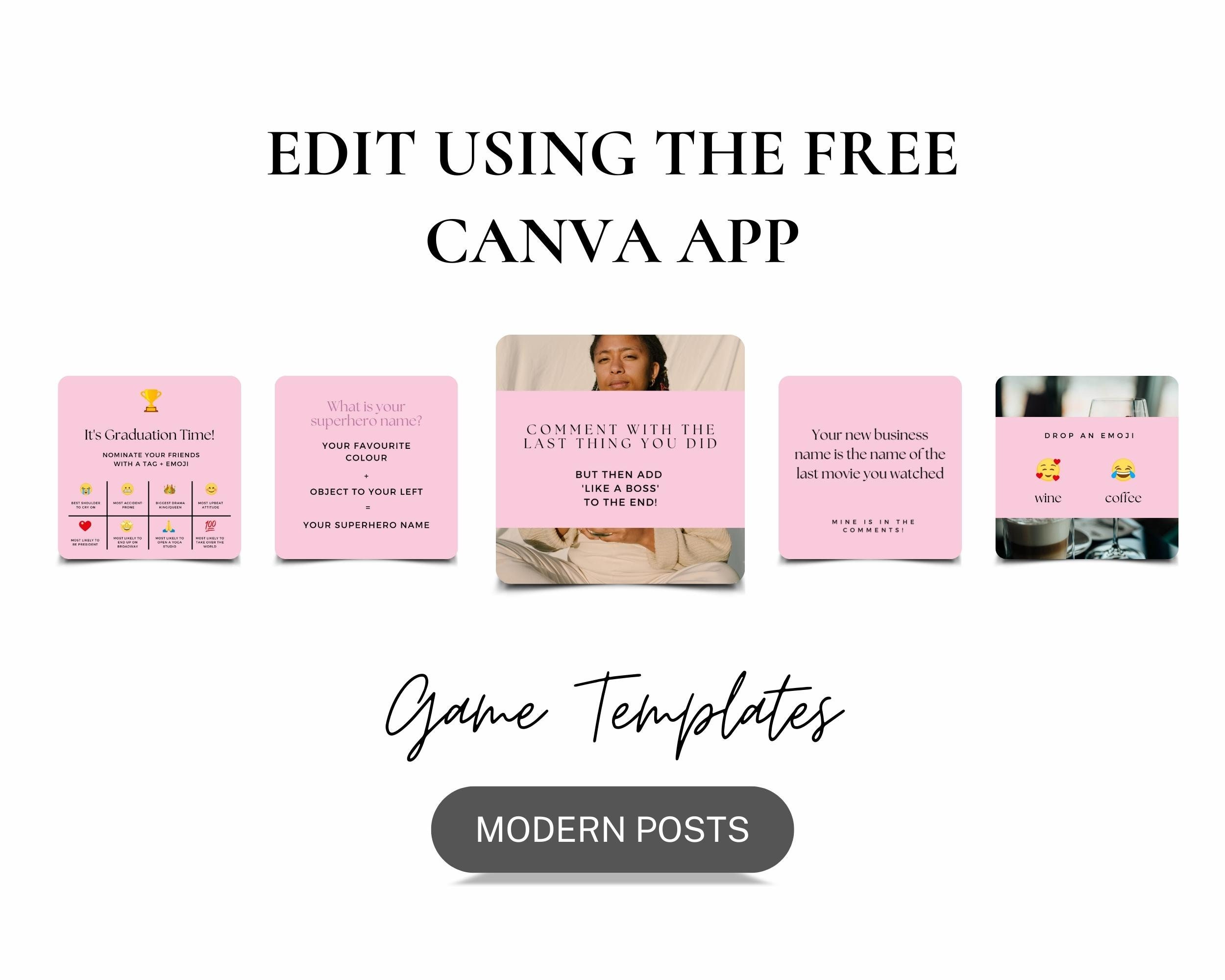 Silly Game Instagram Posts Social Media Challenge Templates - Etsy