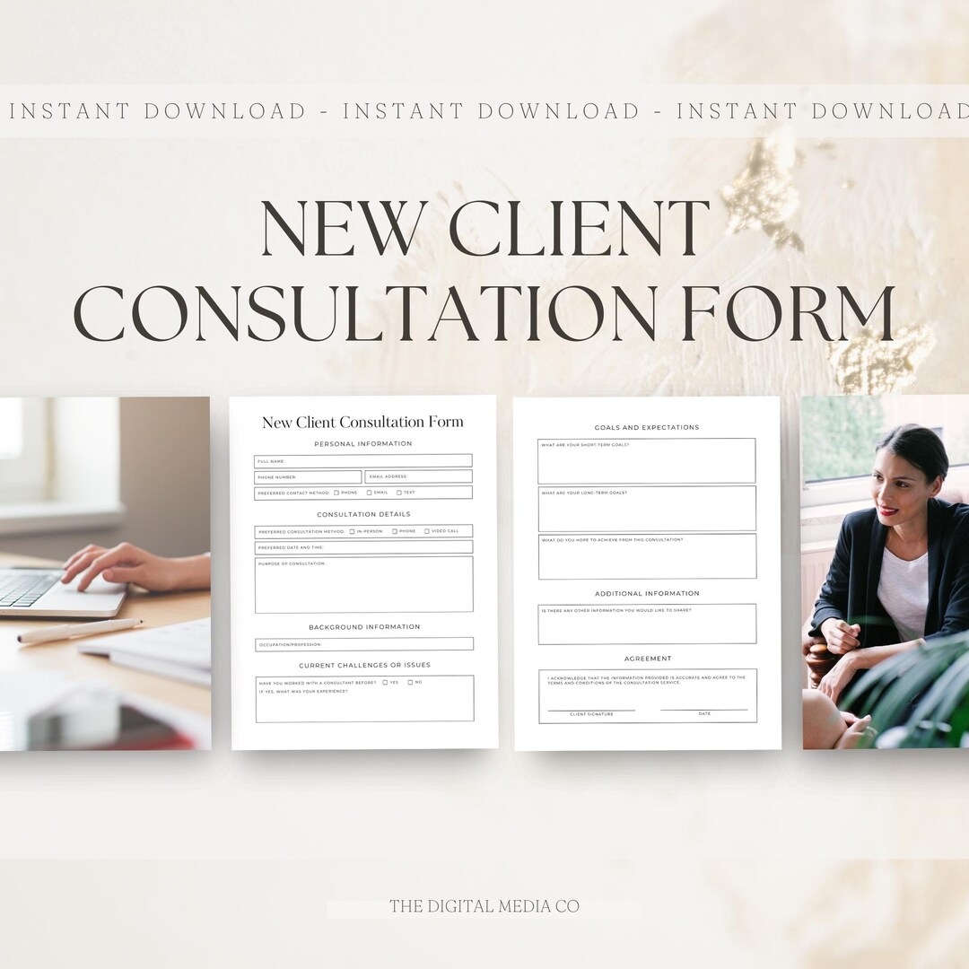 New Client Consultation Form, Editable Canva Document, Customizable ...