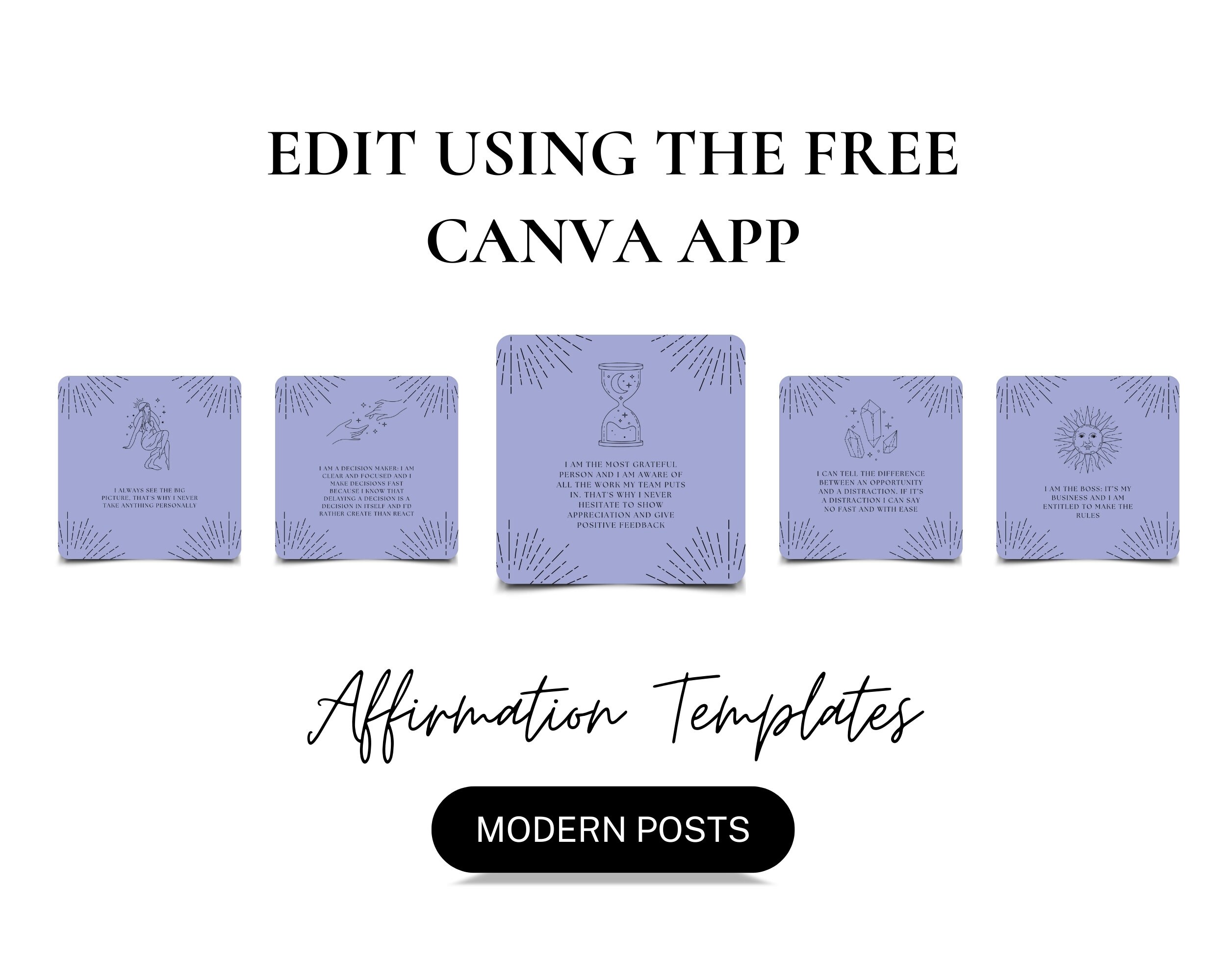 Affirmation Template Canva Affirmation Posts Instagram - Etsy