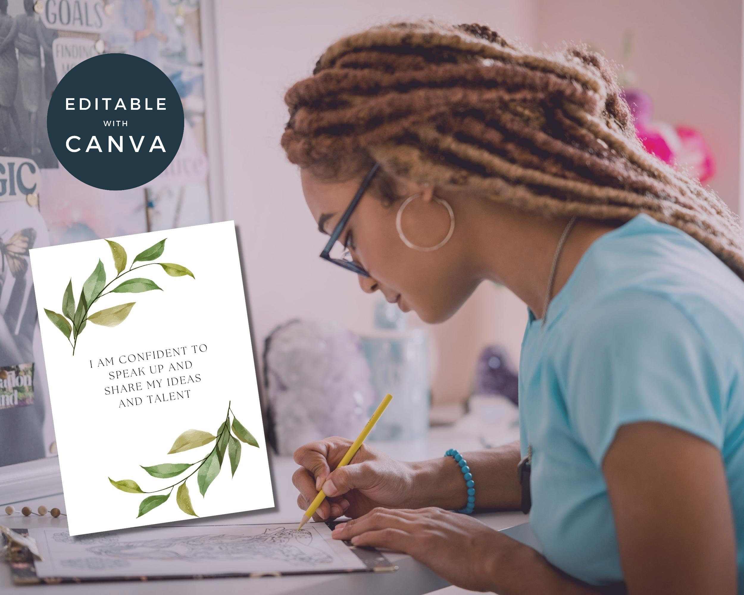 Affirmation Cards Template Canva Affirmation Station - Etsy