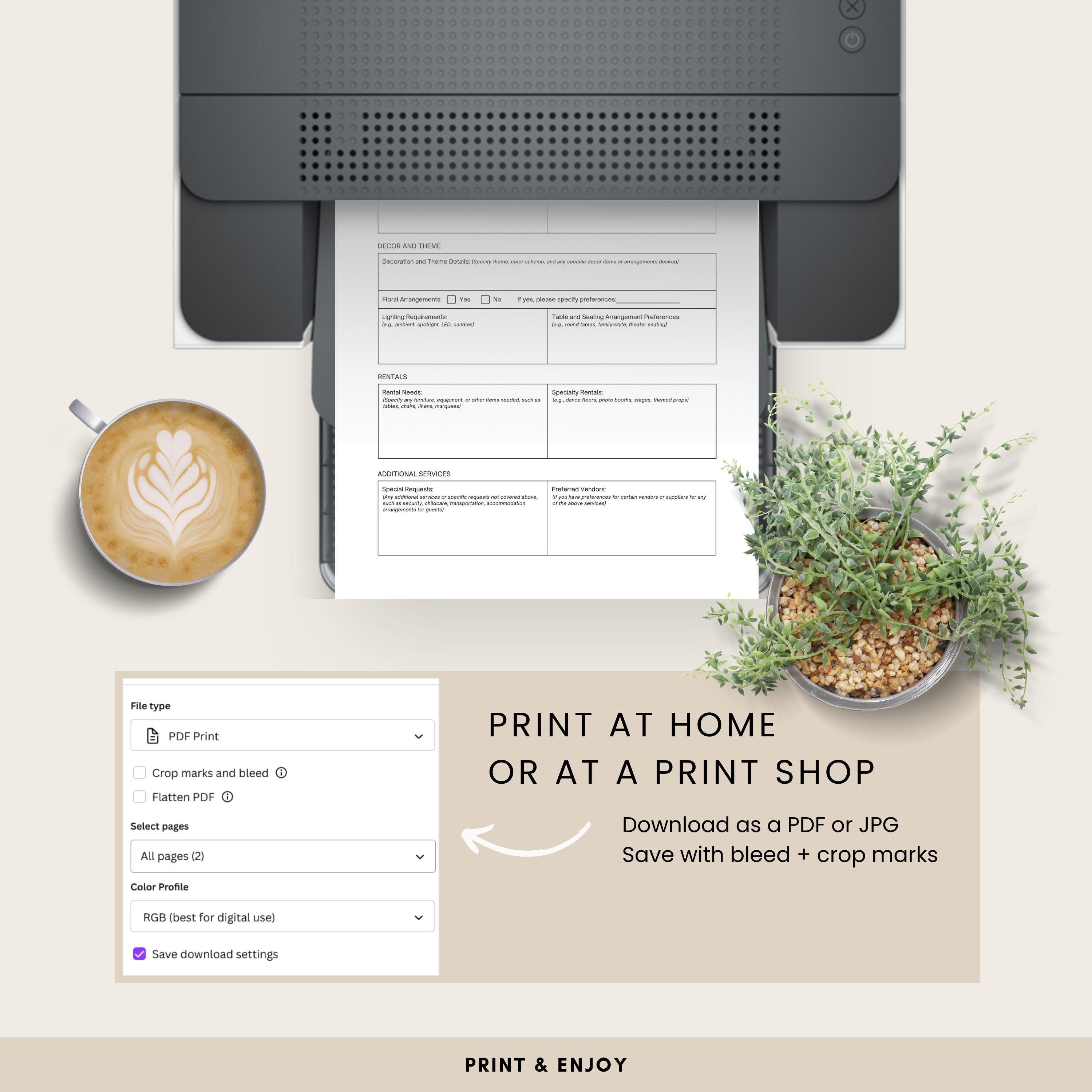 Event Planner Intake Form, Wedding Planner Canva Template, Printable ...