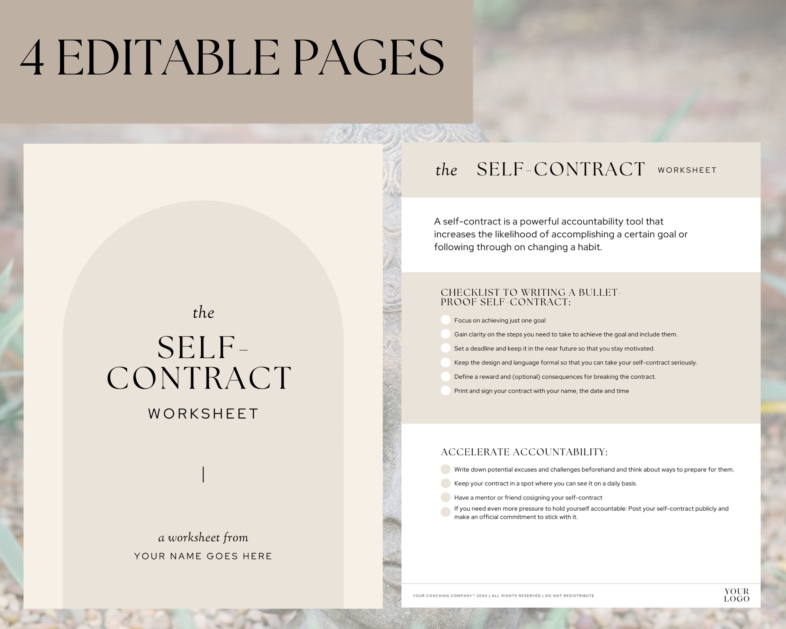 Done for You Worksheet, Business Coach Self Contract Workbook Template, Canva Lead Magnet ...