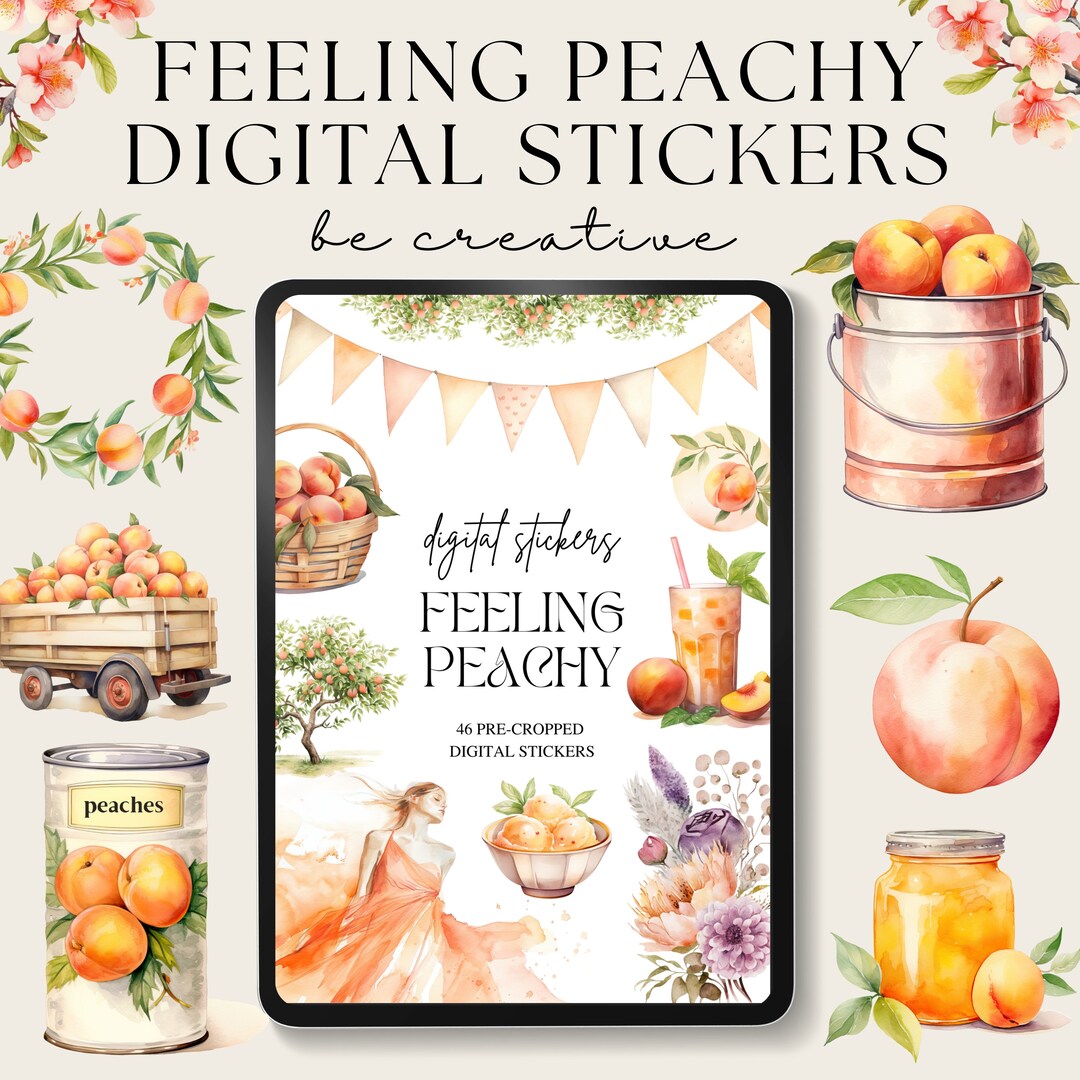 Feeling Peachy Digital Planner Stickers, Peach Stickers, Goodnotes ...