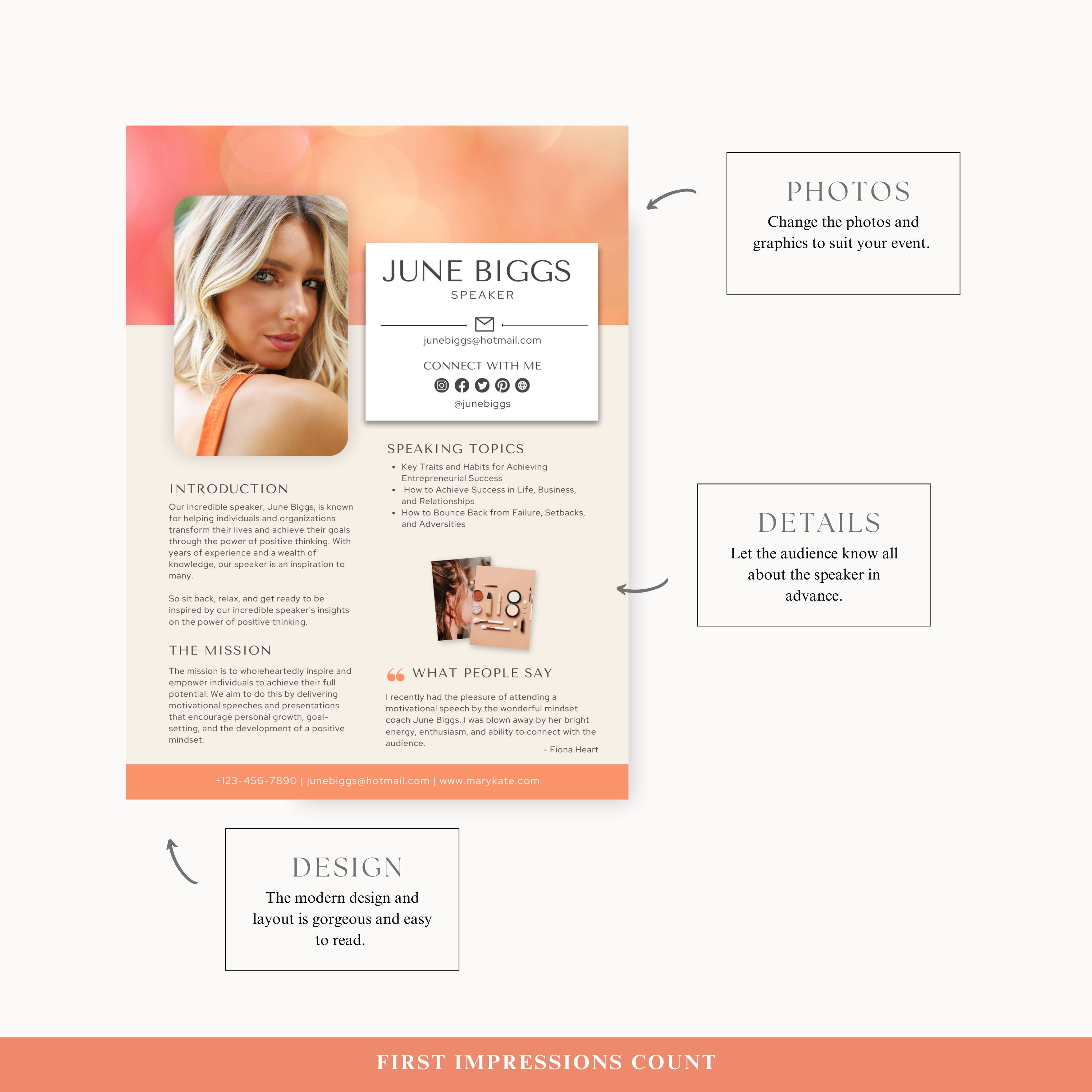 Guest Speaker Template Single Sheet Presenter Template - Etsy