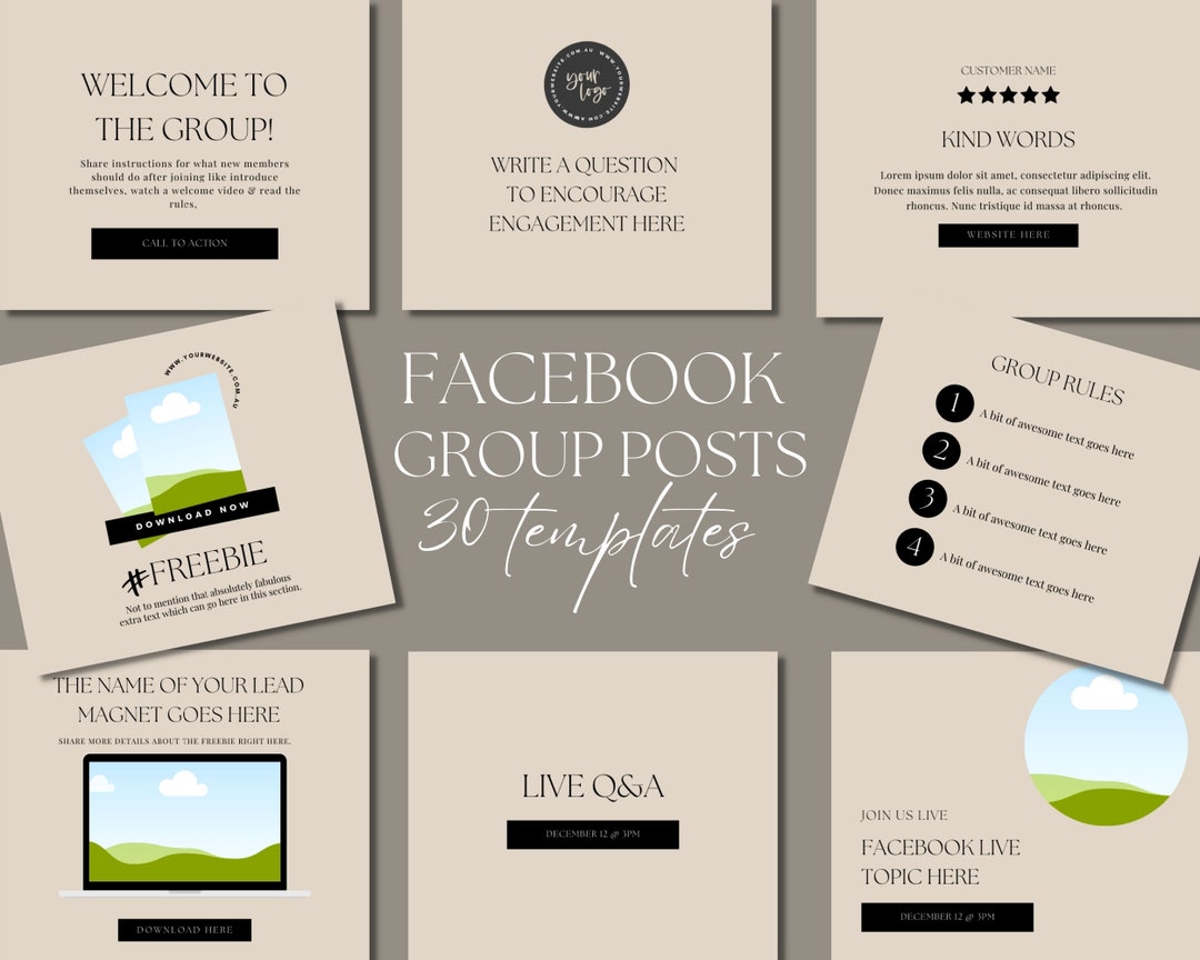 Facebook Group Branding Templates, INSTANT DOWNLOAD Canva Template ...