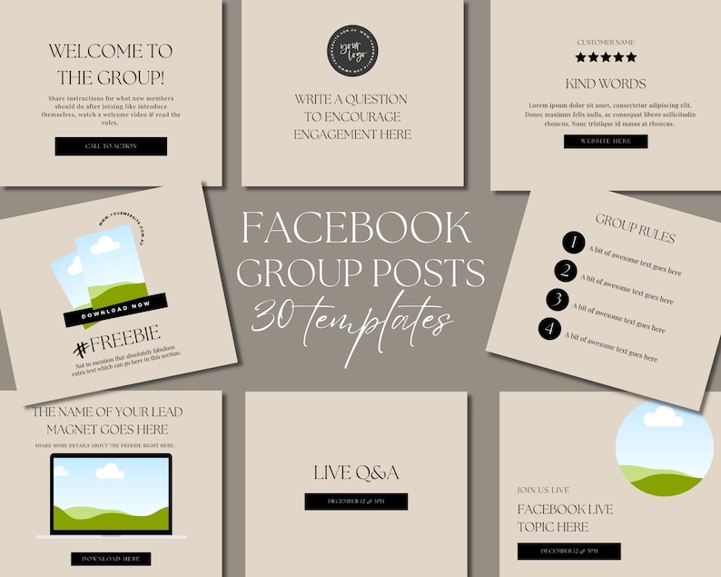 Facebook Group Branding Templates, INSTANT DOWNLOAD Canva Template ...