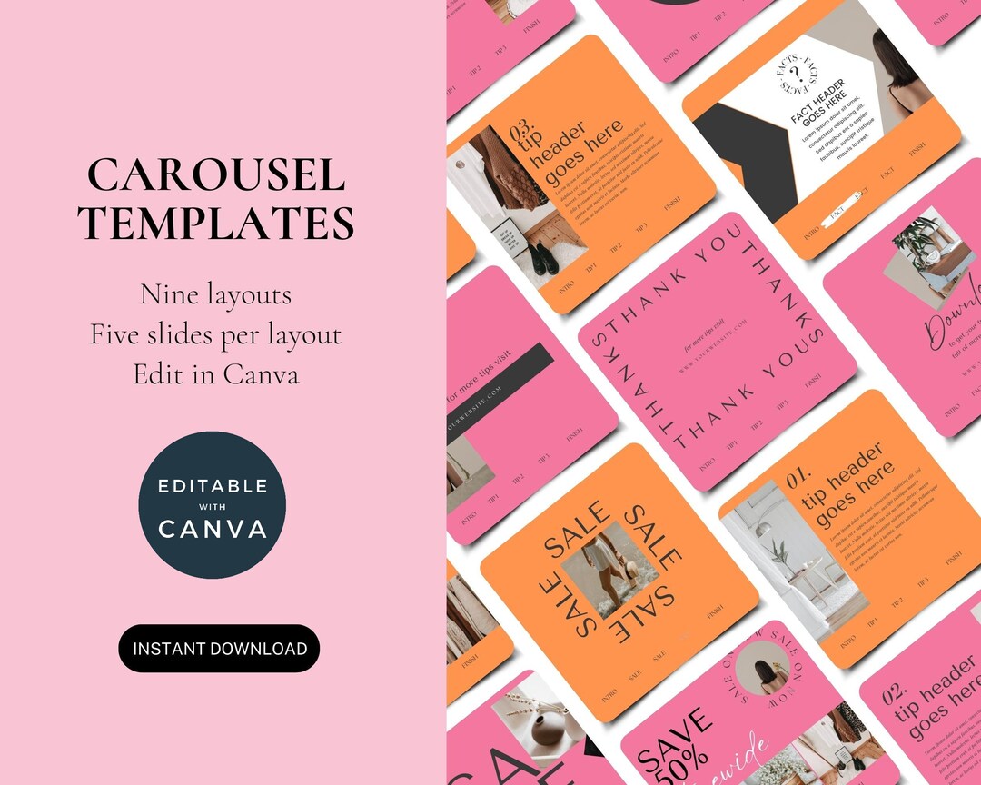 Instagram Carousel Templates | Social Media Marketing | Slide Post ...