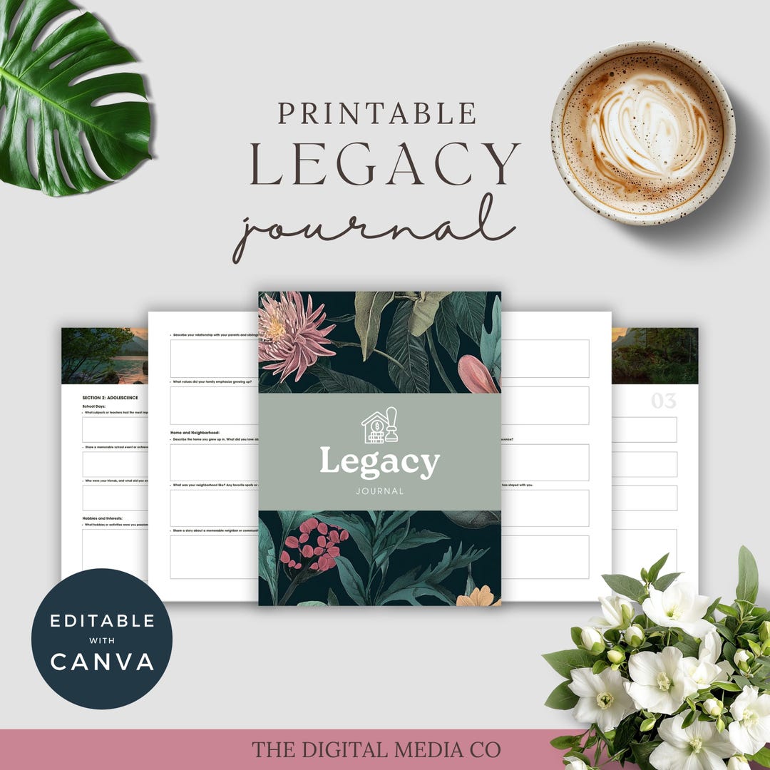 Legacy Journal Printable Canva Download - Etsy