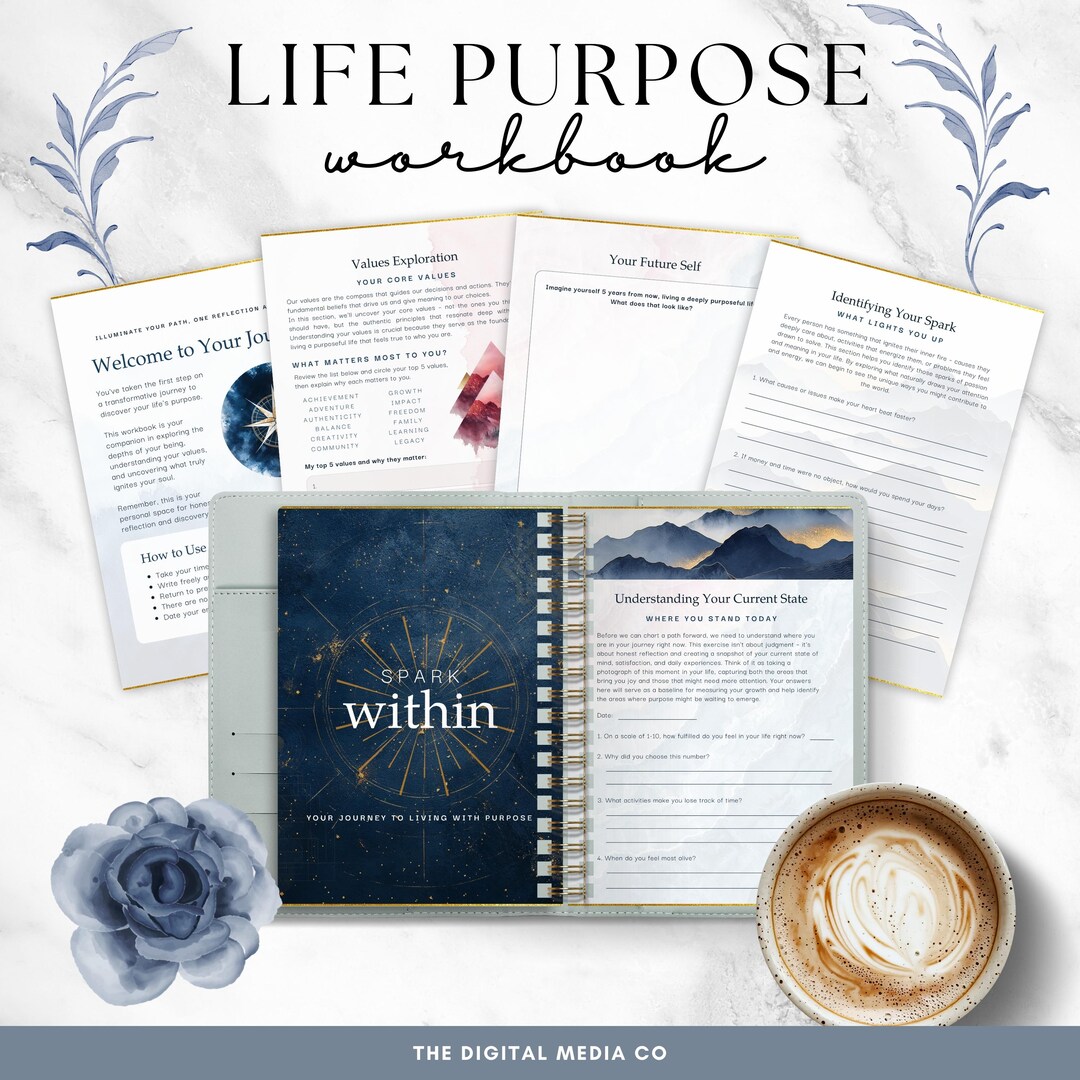 Life Purpose Workbook, Self Discovery Journal, Personal Growth PDF ...