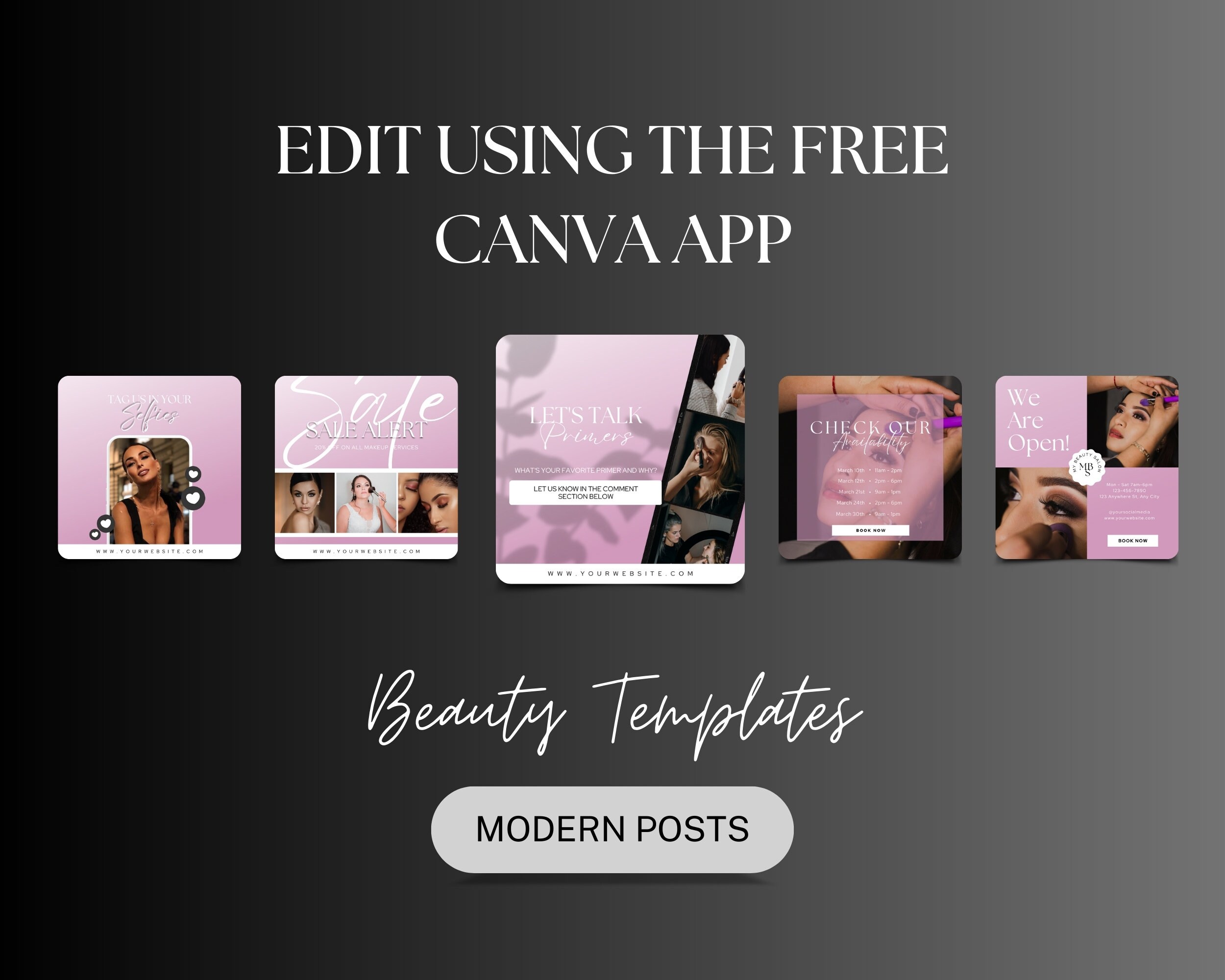 Feminine Canva Beauty Templates, Instagram Templates for Skin Care ...