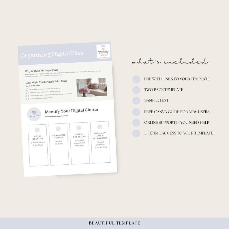 Organizing Digital Files Template, Canva Template - Etsy