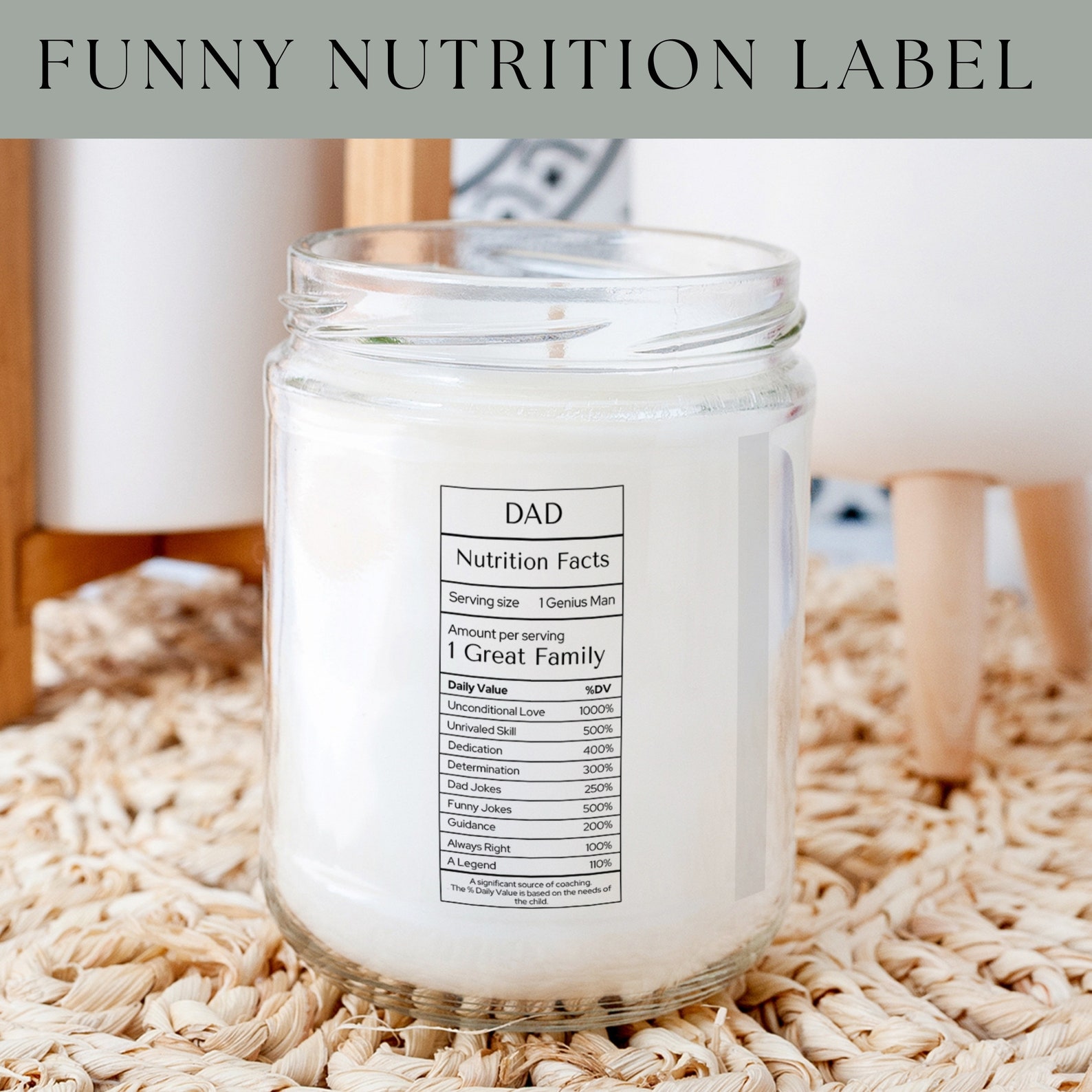 Dad Nutrition Facts Printable DIY Present Canva Templates - Etsy