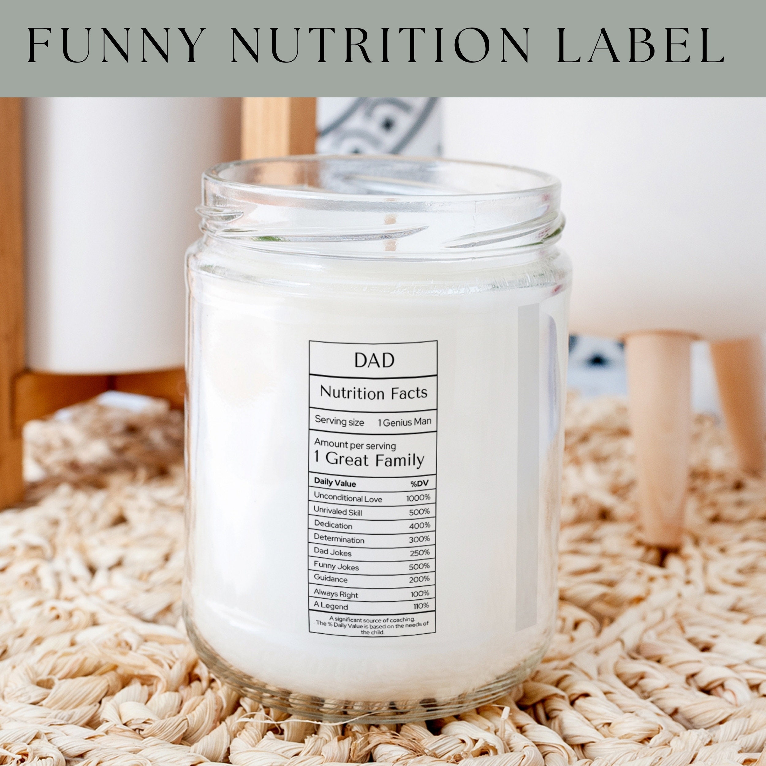 Dad Nutrition Facts Printable DIY Present Canva Templates - Etsy