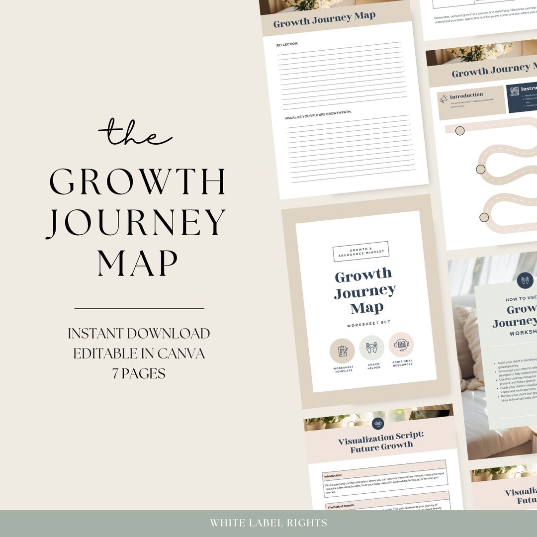 Life Coach Canva Template, Personal Growth Mindset Worksheets, Boho ...