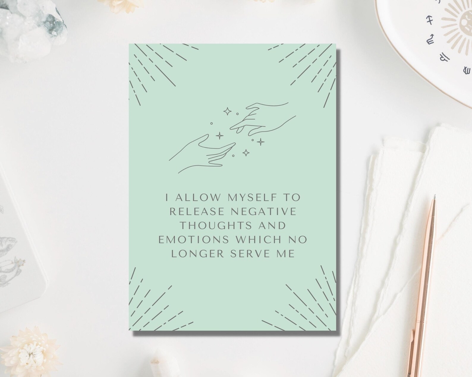 Affirmation Cards Template Canva Boundaries Affirmation - Etsy