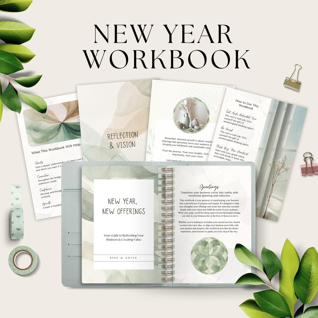 New Year Journal, End of Year Reflections Workbook, 2024 Printable ...