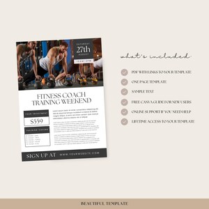 Fitness Event Flyer Template, Canva Business Printable, Training ...