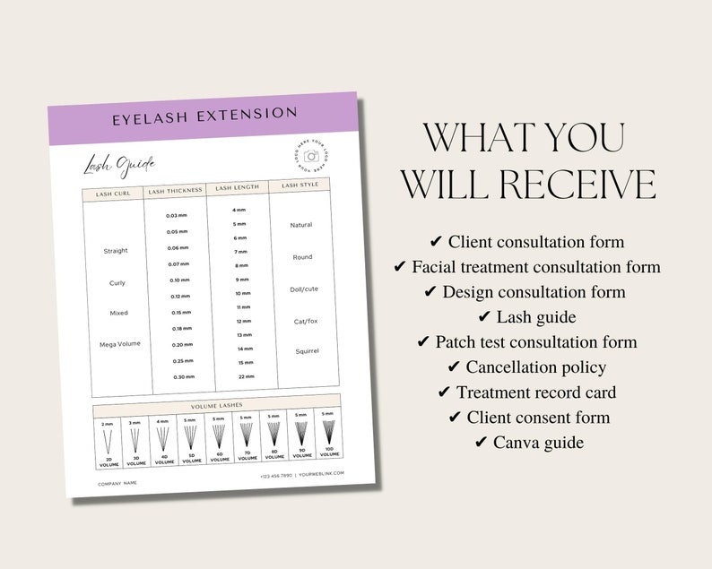 Lash Extensions Customer Consent Sheet | Eye Lash Beauty | Lash Care ...