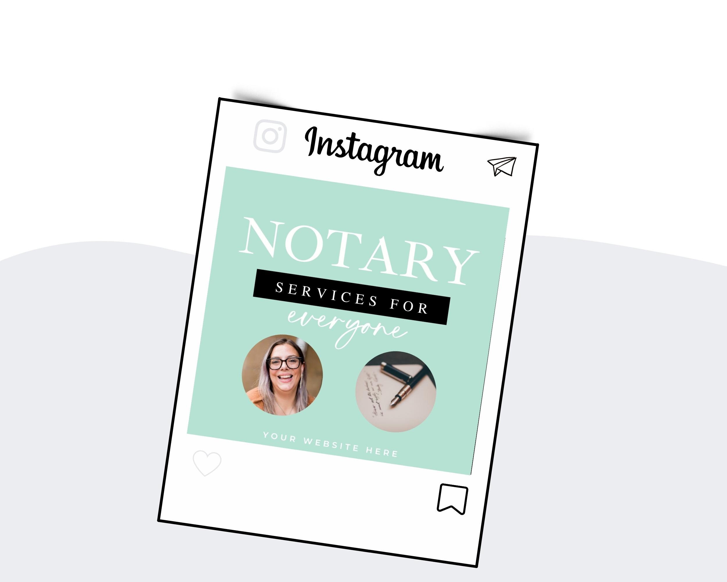 34 Notary Instagram Templates Public Notary Marketing Loan - Etsy
