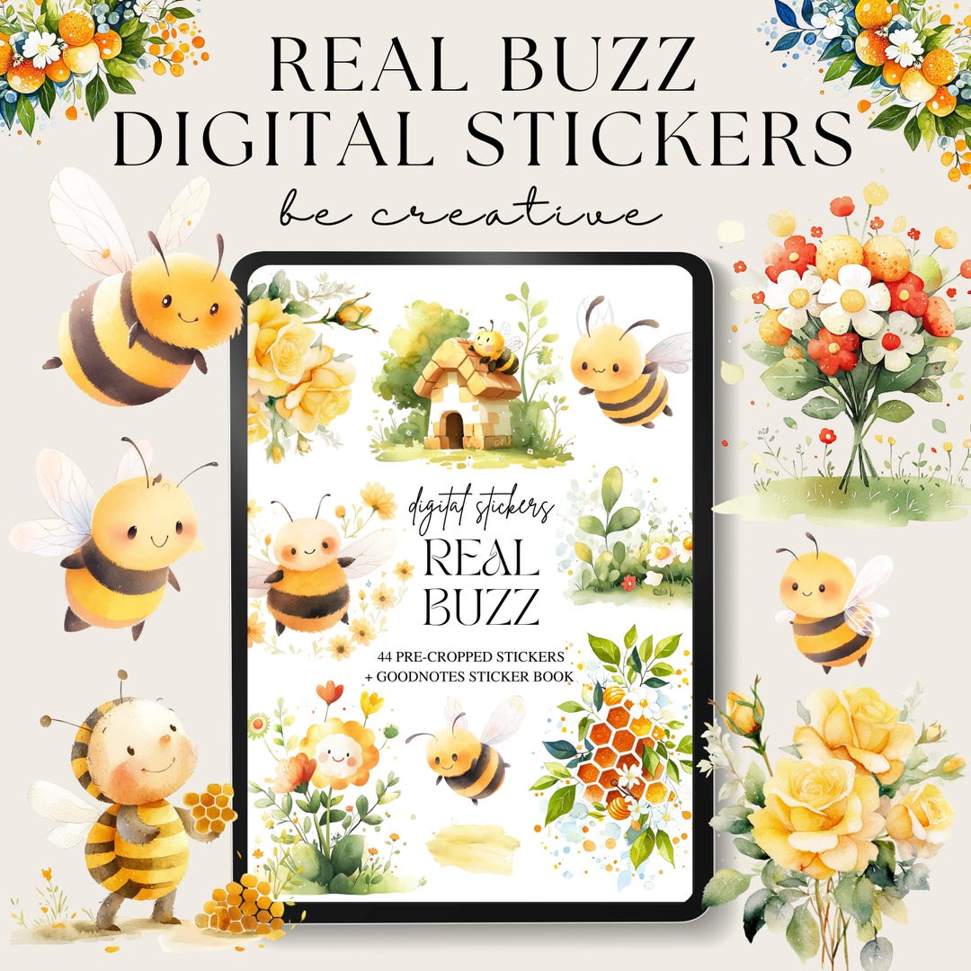Real Buzz Digital Planner Stickers | Digital Sticker Book | Goodnotes ...