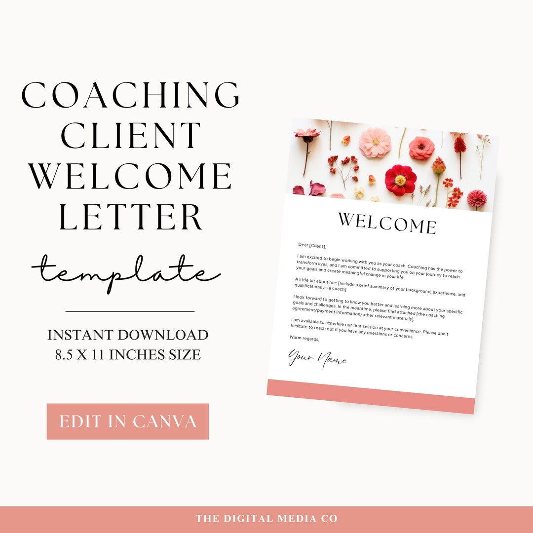 Coaching Client Welcome Letter, Done for You Email, Life Coach ...