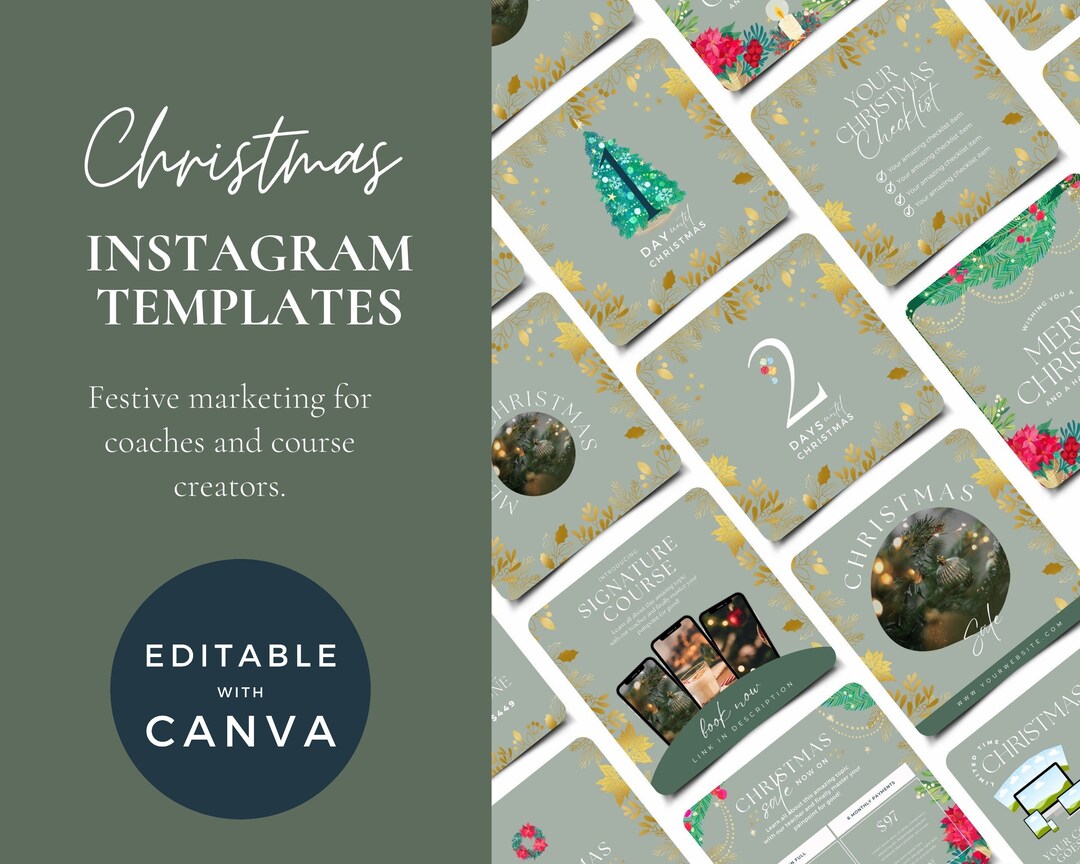 Christmas Canva Templates, Business Coach Templates, Xmas Canva ...