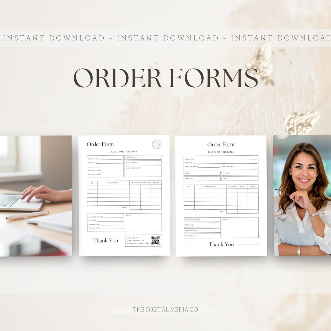 Order Form, Editable Canva Document, Customizable Printable, Business Sheet Customer Order ...
