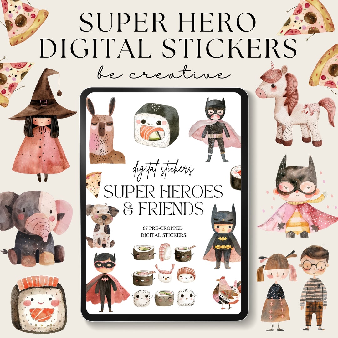 Super Hero Digital Planner Stickers | Digital Sticker Book | Goodnotes ...