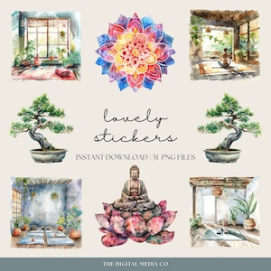 Mindful Yoga Digital Planner Stickers, Zen Goodnotes Stickers ...