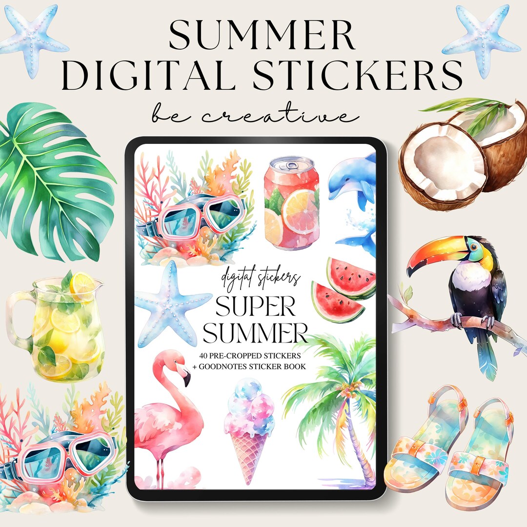 Super Summer Digital Planner Stickers, Seasonal Stickers, Notability ...