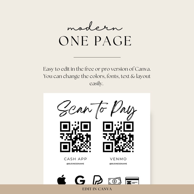 Scan to Pay Sign | QR Code Sign | Storefront Payment Options ...