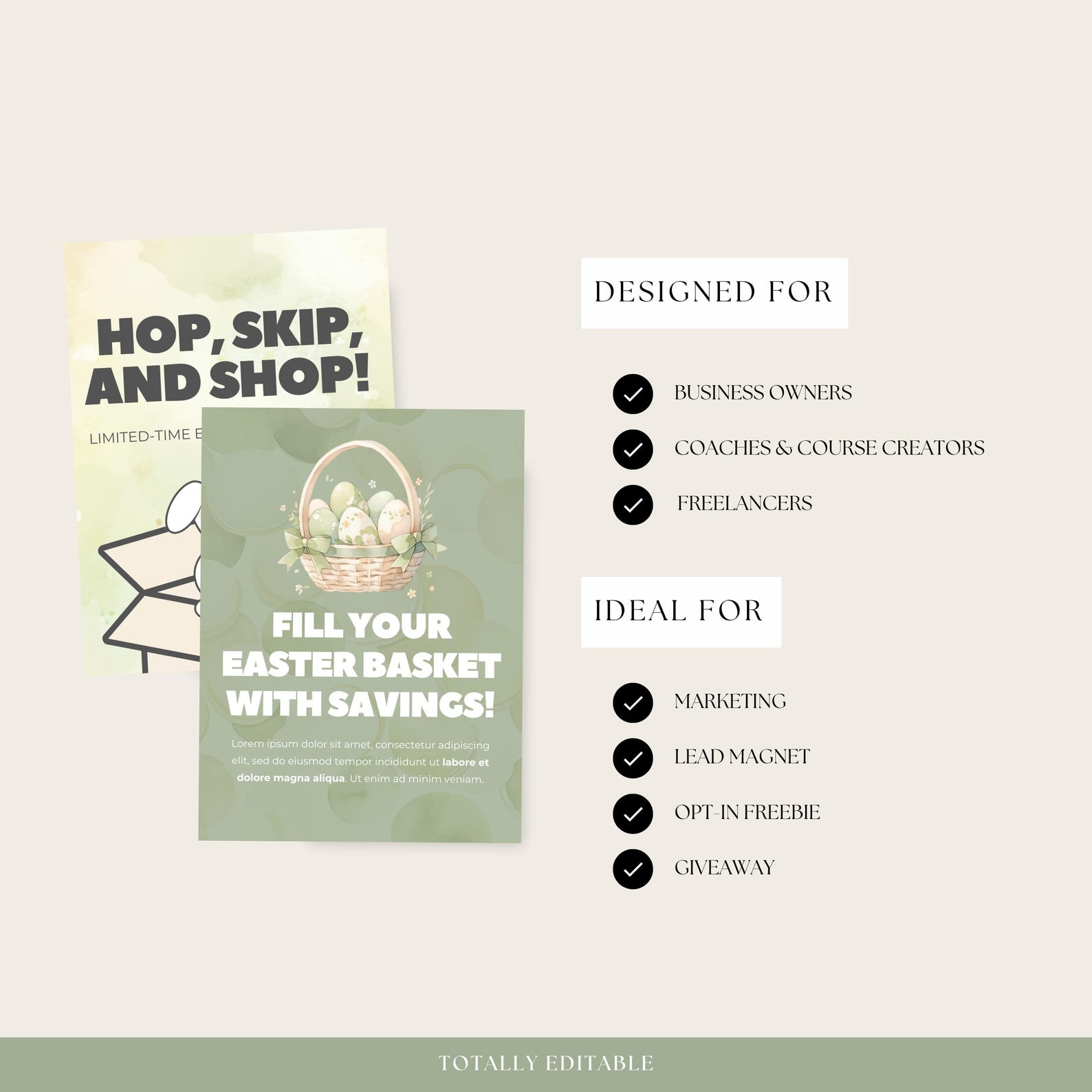 Easter Social Promo Post Bundle, 20 Editable Canva Templates, Easter ...