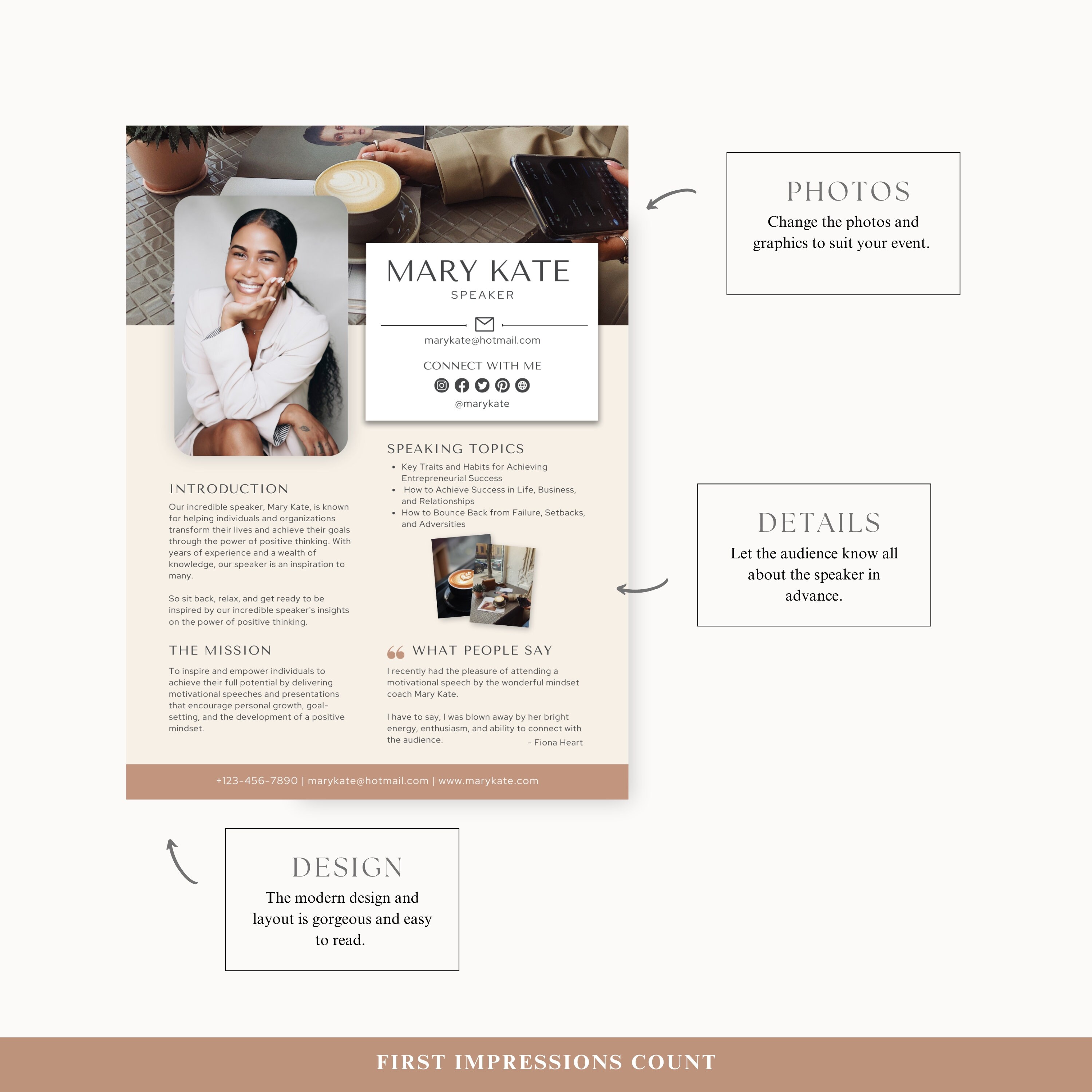 Guest Speaker Template | Single Sheet Presenter Template | Canva ...