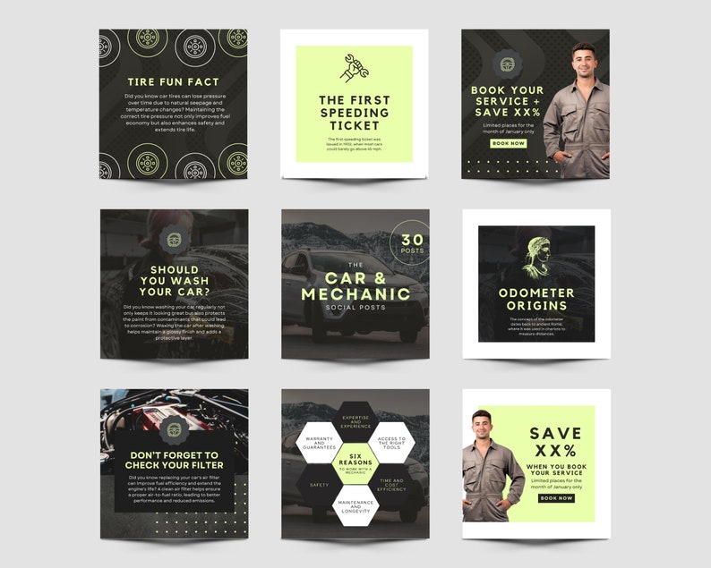 Mechanic Templates, Car Shop Social Media Posts, Canva Templates for ...