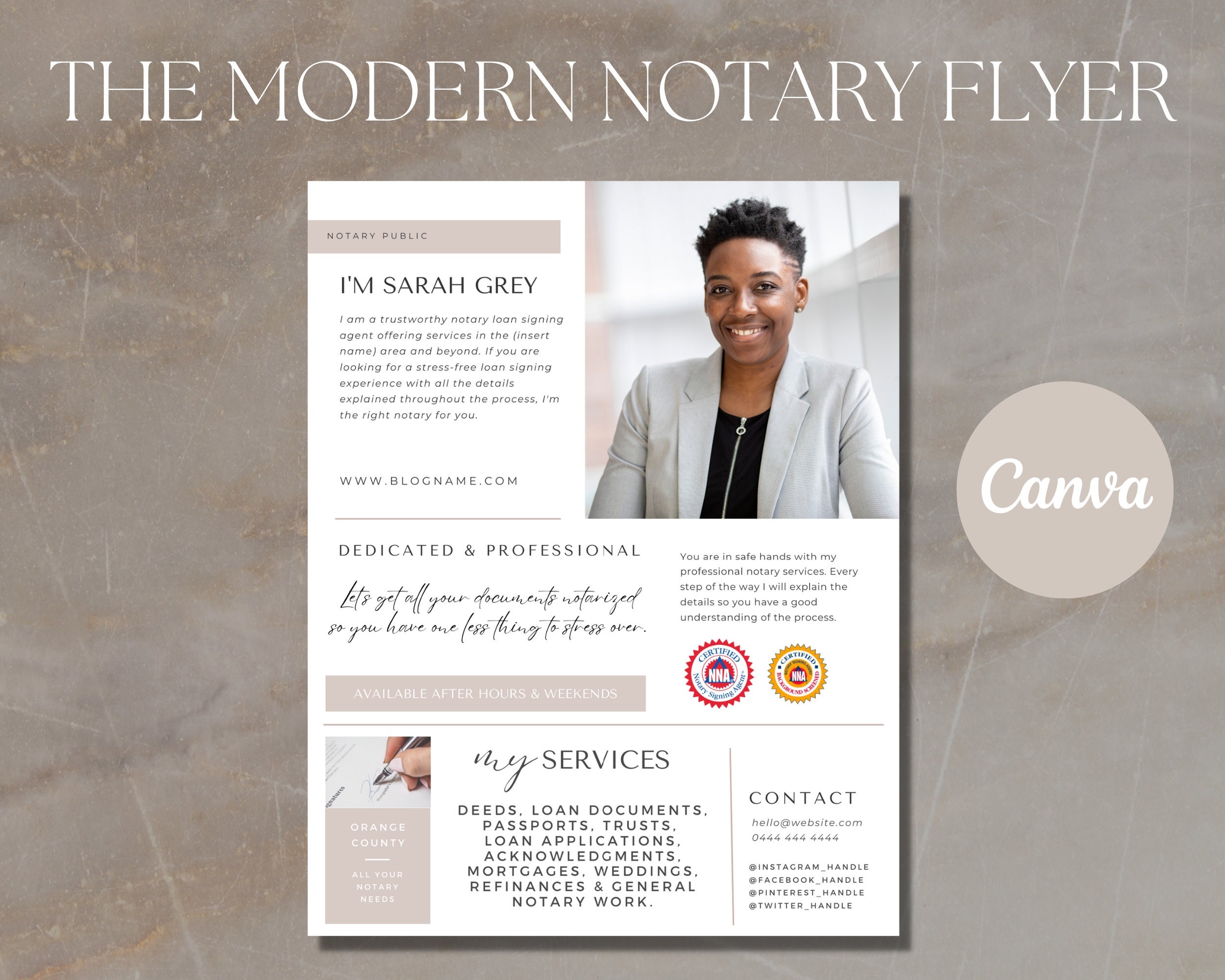 Marketing Flyer Template for Notary Signing Agents Flyer - Etsy