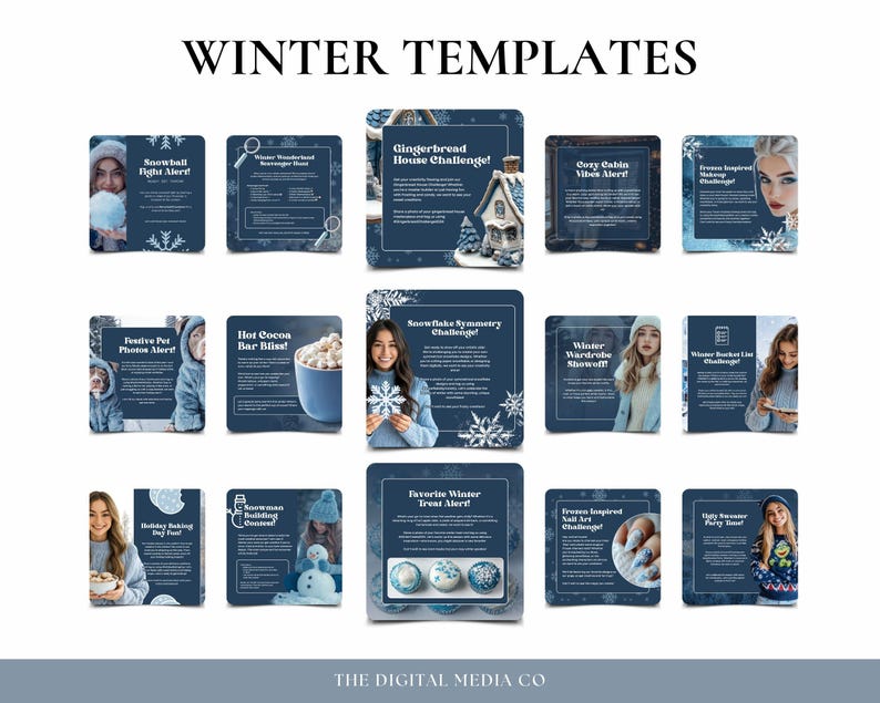 Winter Templates, Editable Canva Social Media Posts, Engagement ...