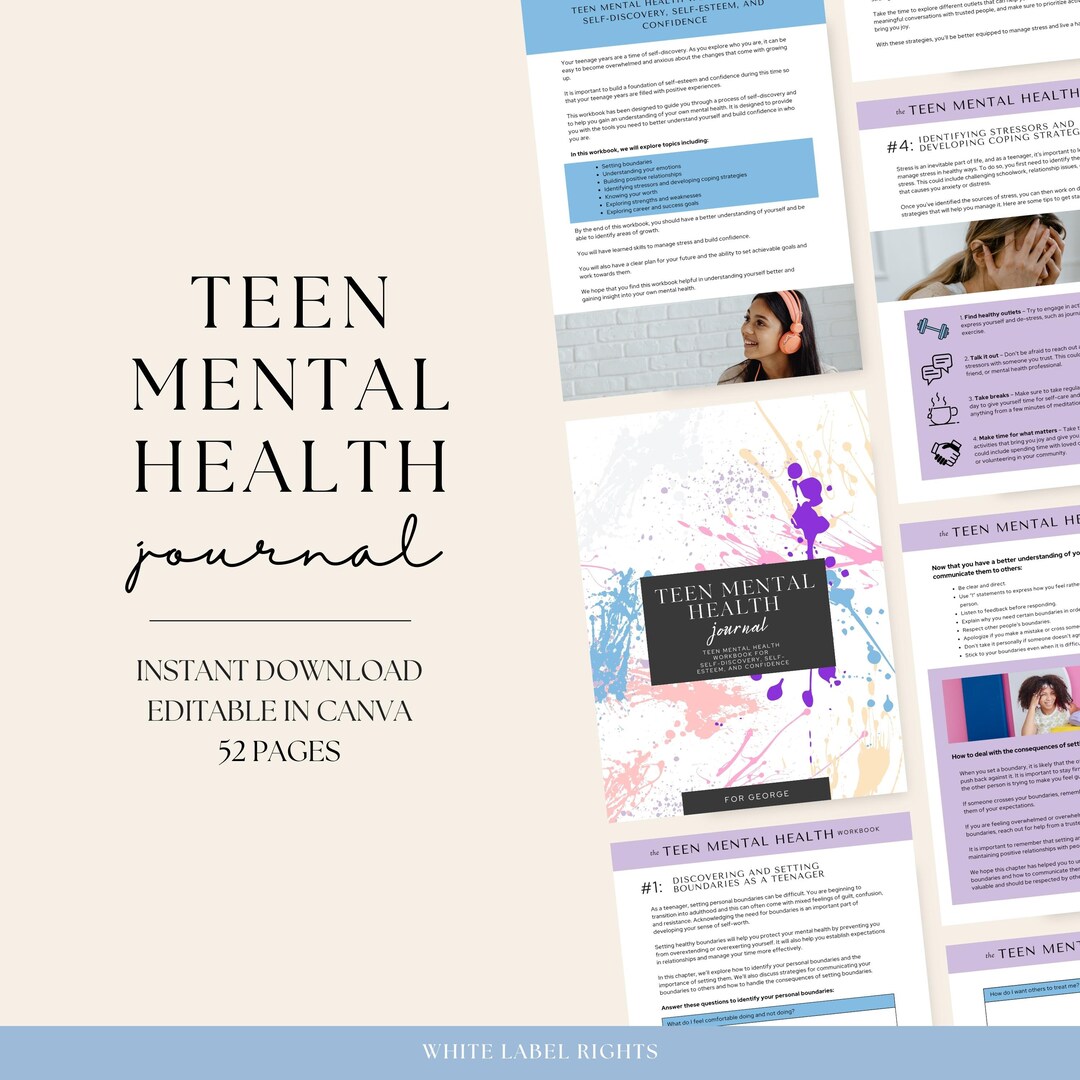 Mental Health Journal | Anxiety Journal | Guided Self Care Ebook ...
