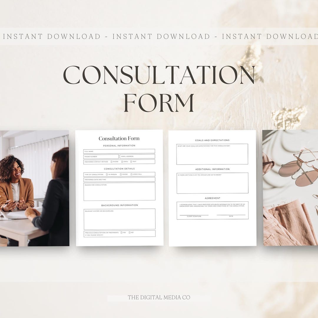 Editable Client Consultation Form, Small Business Template, Canva ...
