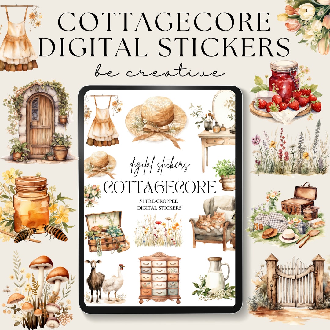 Cottagecore Digital Stickers, Goodnotes Stickers, Notability Stickers ...