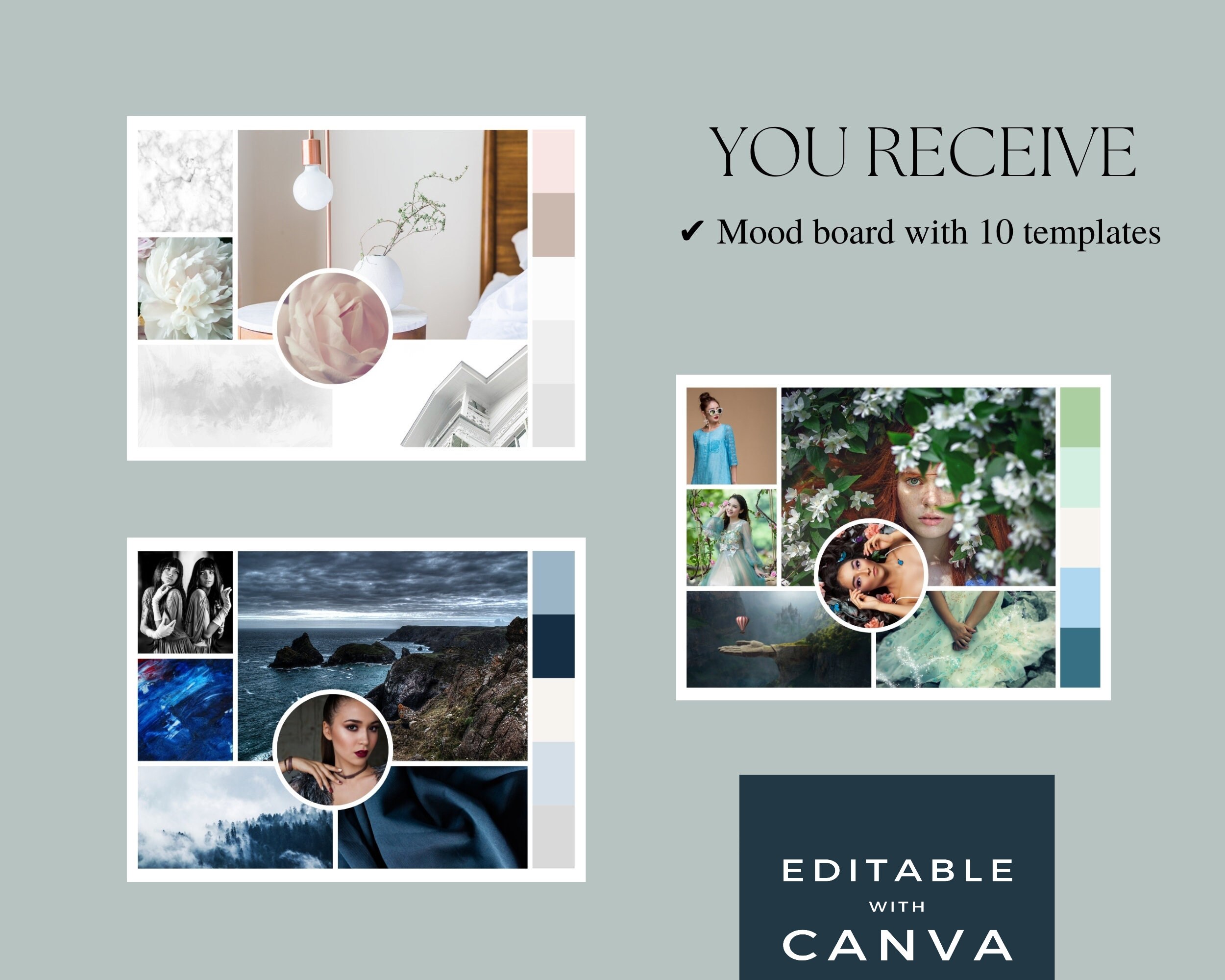 Canva Mood Board Bundle Canva Vision Board Templates - Etsy