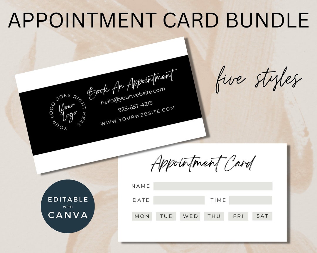Appointment Card Template, Customer Appointment Card, Appointment Cards ...