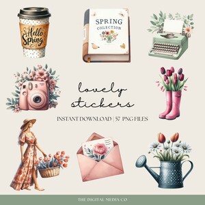 Sweet Spring Digital Stickers, Goodnotes Flower Stickers, Plant ...