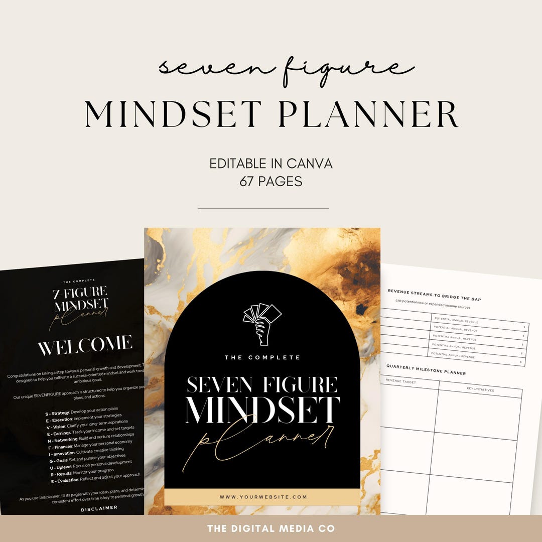 Seven Figure Mindset Planner | Printable Mindset Journal | Digital ...