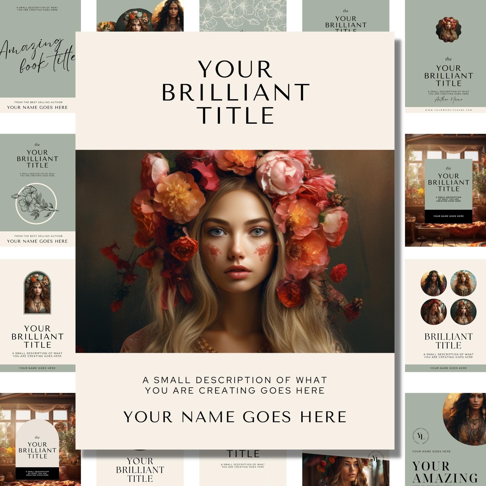 Book Covers Canva Templates Printable Magazine Title Page - Etsy