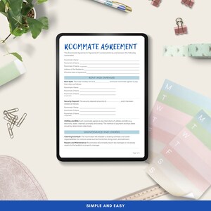 Roommate Agreement, Editable First Apartment Document, Digital Canva ...